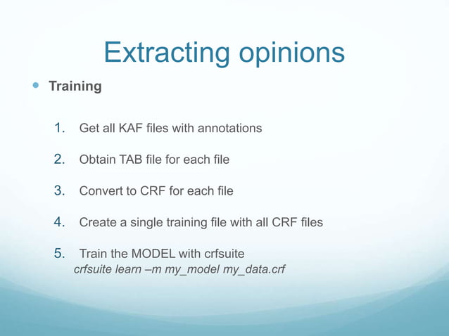 CLTL presentation: training an opinion mining system from KAF files ...