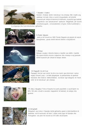 Kafshet ne rrezik zhdukje | DOCX