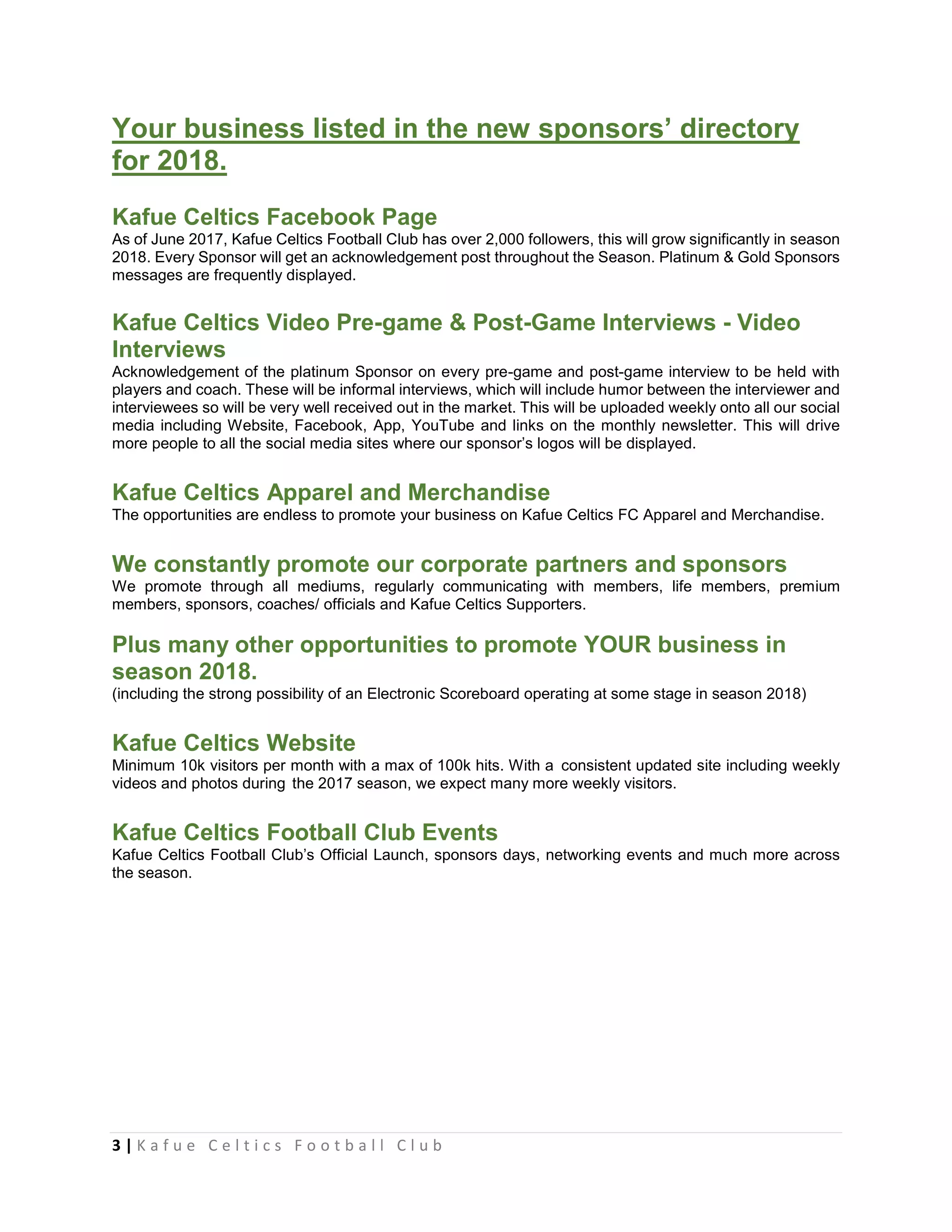 Kafue celtic sponsorship proposal | PDF