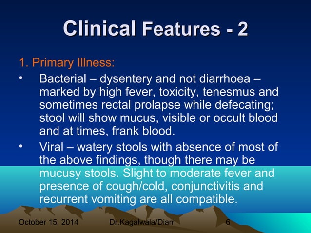 Pediatric Infective Diarrhoea in Developing countries | PPT
