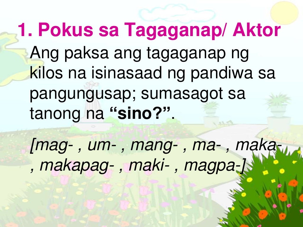 Kaganapan at Pokus ng Pandiwa