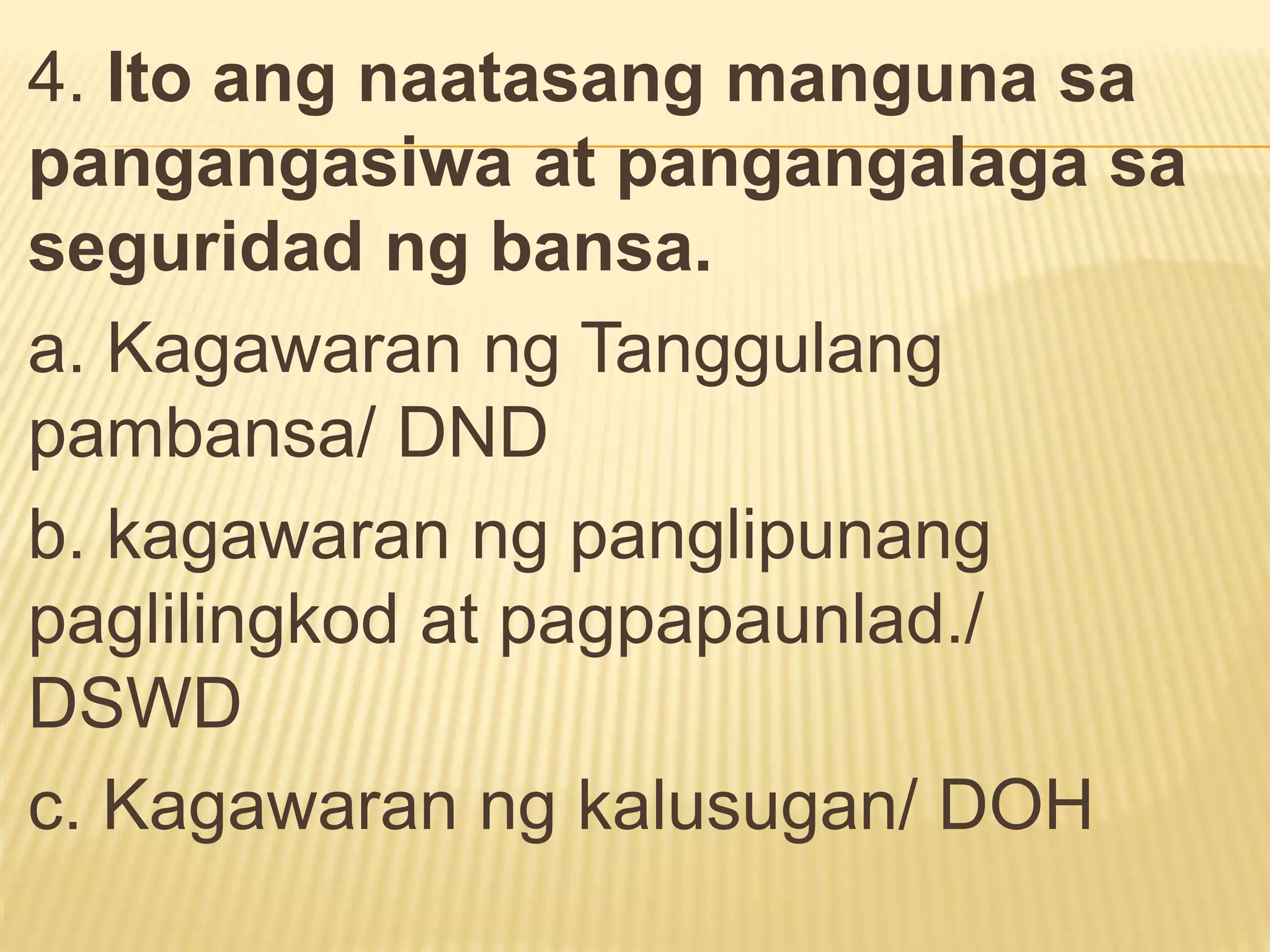 Kagawaran ng Pamahalaan.pptx sa Araling Panlipunan | PPTX