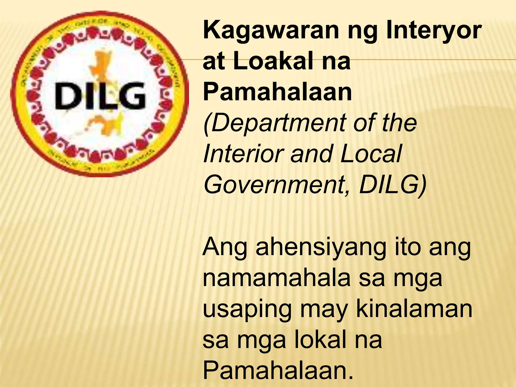 Kagawaran ng Pamahalaan.pptx sa Araling Panlipunan | PPTX
