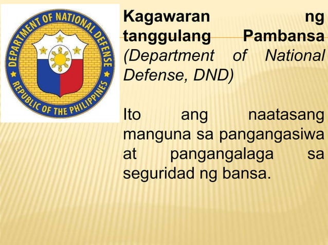Kagawaran ng Pamahalaan.pptx sa Araling Panlipunan | PPTX