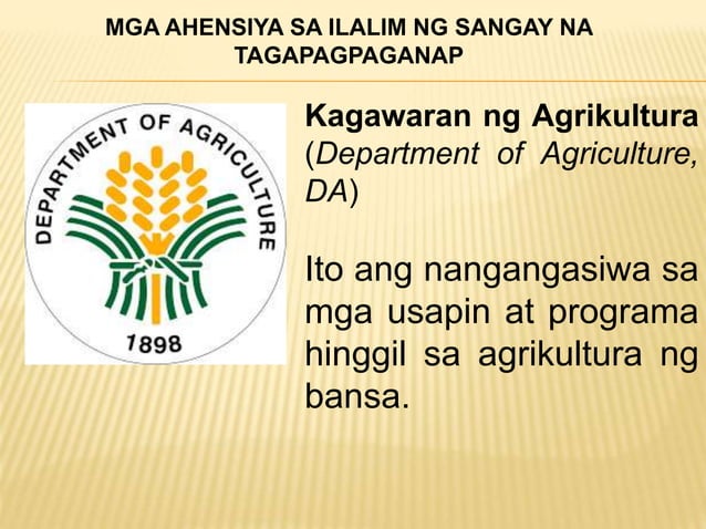 Kagawaran ng Pamahalaan.pptx sa Araling Panlipunan | PPTX