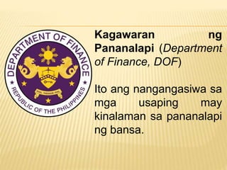 Kagawaran ng Pamahalaan.pptx sa Araling Panlipunan | PPTX