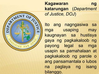 Kagawaran ng Pamahalaan.pptx sa Araling Panlipunan | PPTX