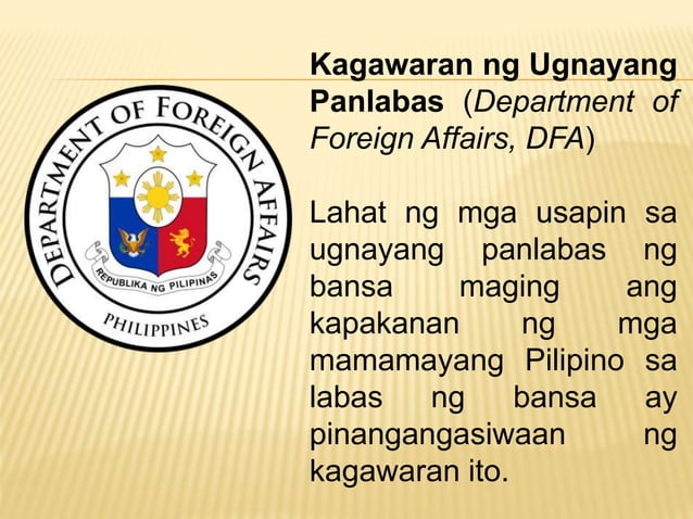 Kagawaran ng Pamahalaan.pptx sa Araling Panlipunan | PPTX