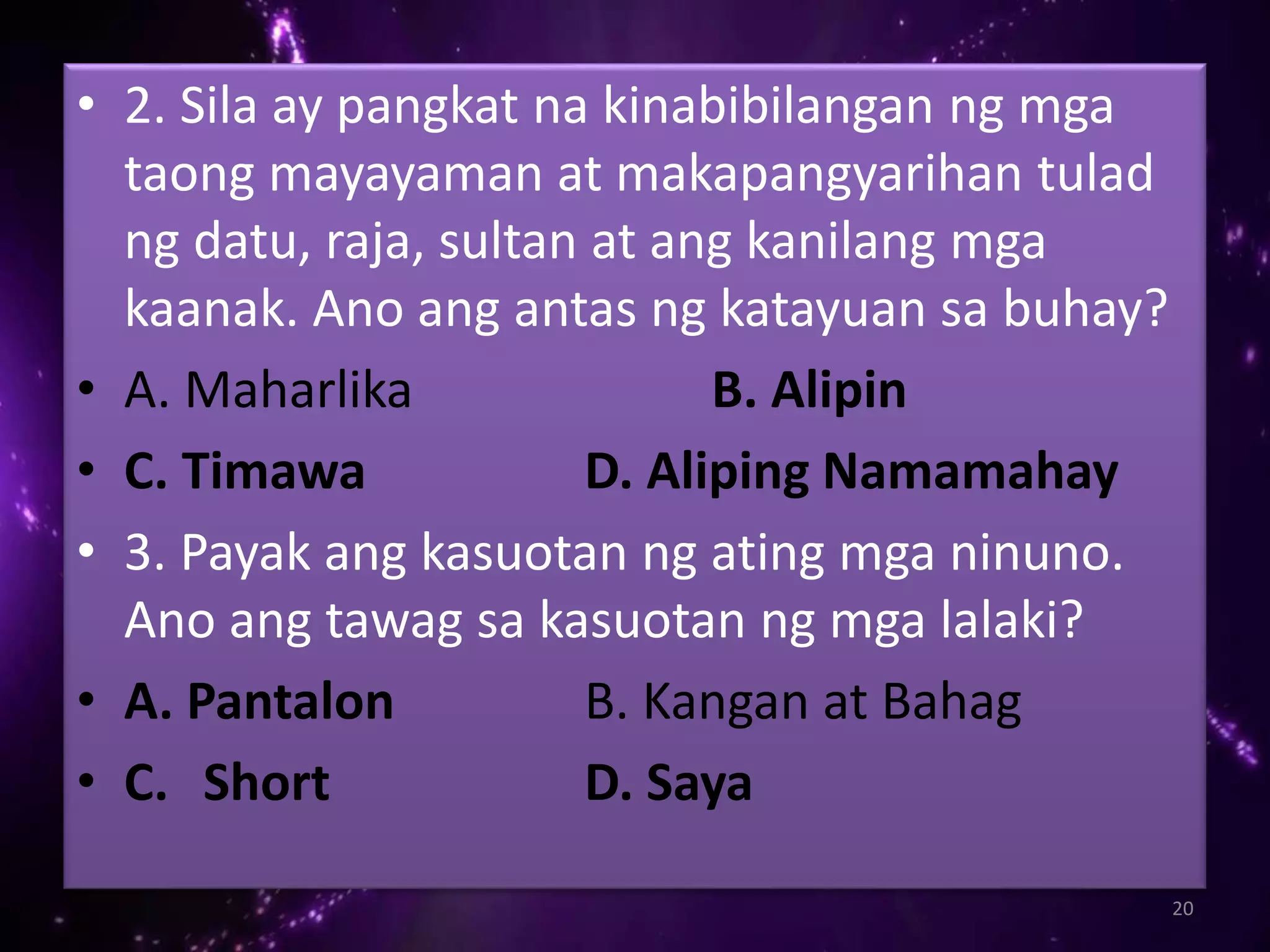 Kagawiang panlipunan ng sinaunang pilipino | PPTX