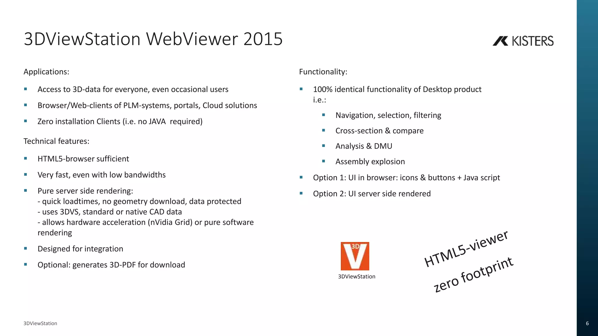 Kisters 3DViewStation WebViewer 2015 | PPT