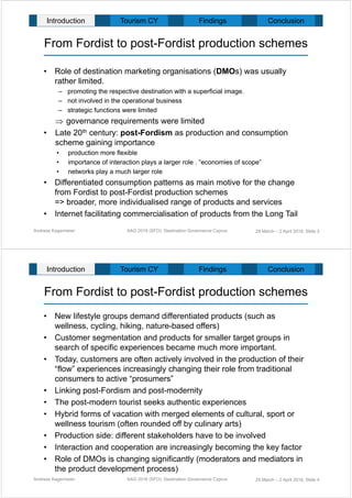 Dynamisation of governance approaches in destination management by ...