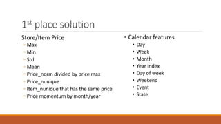 Kaggle winning solutions: Retail Sales Forecasting | PPTX