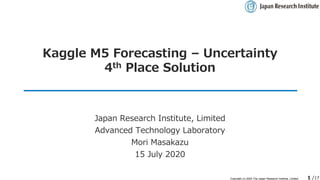 Kaggle M5 Forecasting - Uncertainty 4th Place Solution | PPTX