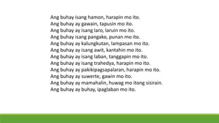 Kahalagahan ng buhay | PPTX