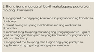 KAHALAGAHAN NG EKONOMIKS grade 9 k12 curriculum | PPTX
