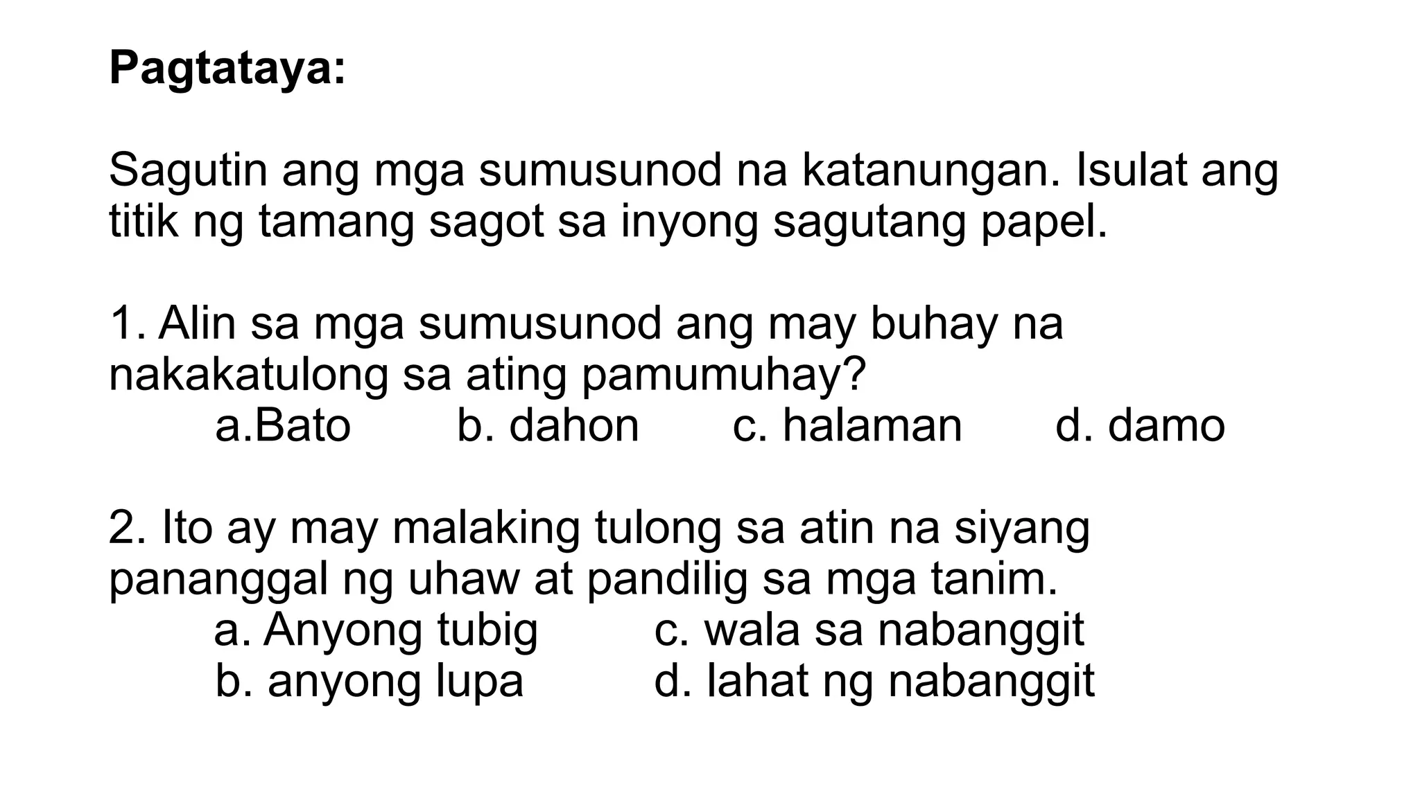 KAHALAGAHAN NG KAPALIGIRAN SA TAO AT SA IBA PANG BAGAY NA MAY BUHAY.pptx
