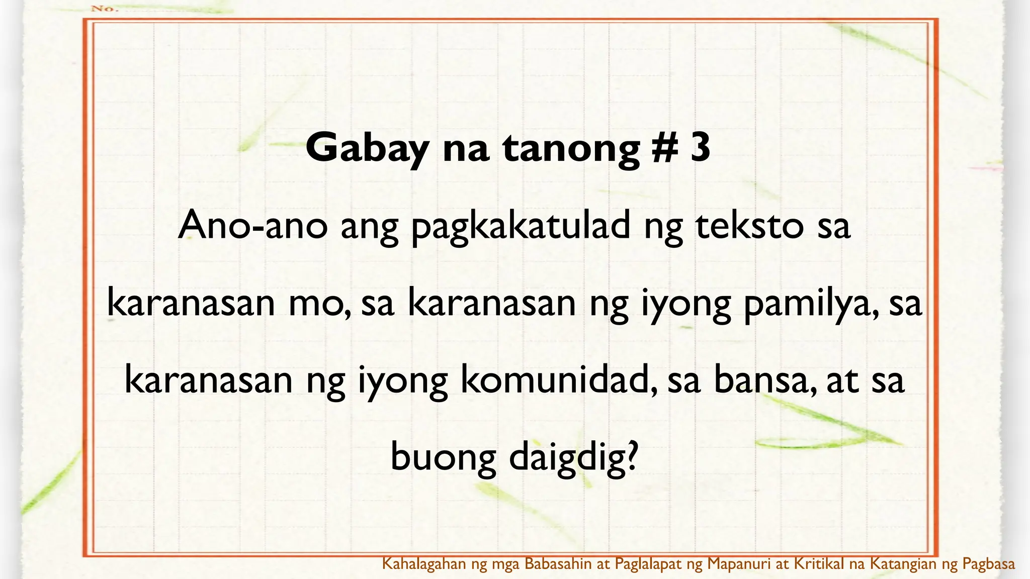 Kahalagahan ng mga Babasahin at Paglalapat ng Mapanuri at Kritikal na ...