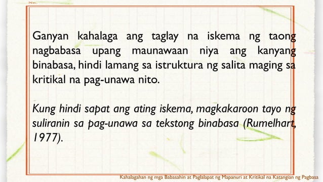 Kahalagahan ng mga Babasahin at Paglalapat ng Mapanuri at Kritikal na ...
