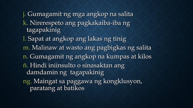 Kahalagahan ng Pagsasalita | PPT
