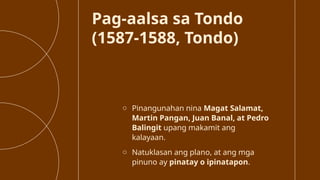 Kahalagahan ng Partisipasyon ng mga Pilipino sa pag-aalsa laban sa mga ...