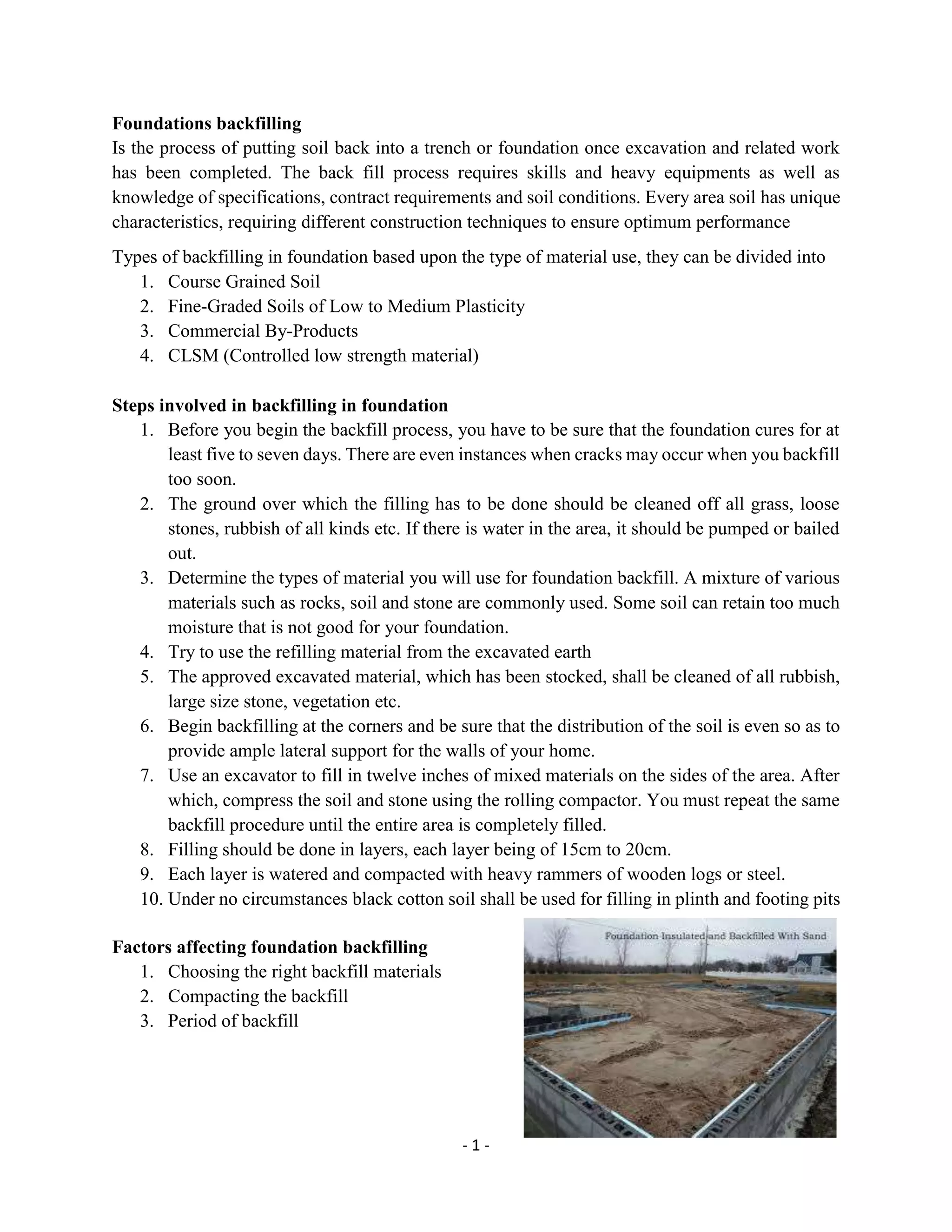 CONSTRUCTION [soil treatment, foundation backfill, Damp Proof Membrane ...