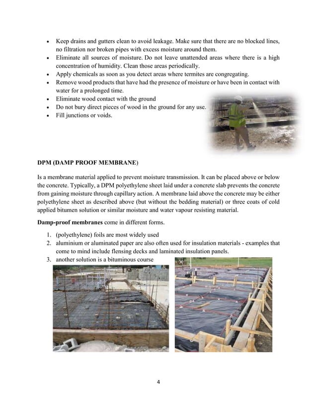 CONSTRUCTION [soil treatment, foundation backfill, Damp Proof Membrane[DPM] and BRC for ...