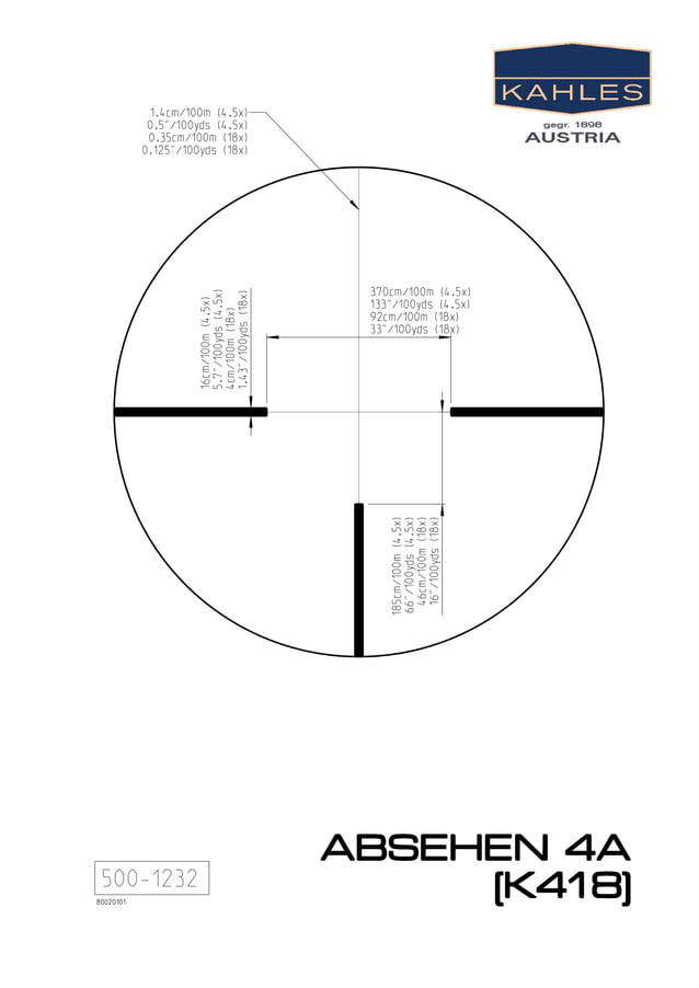 Kahles K418 Reticle 4a | Optics Trade | PDF