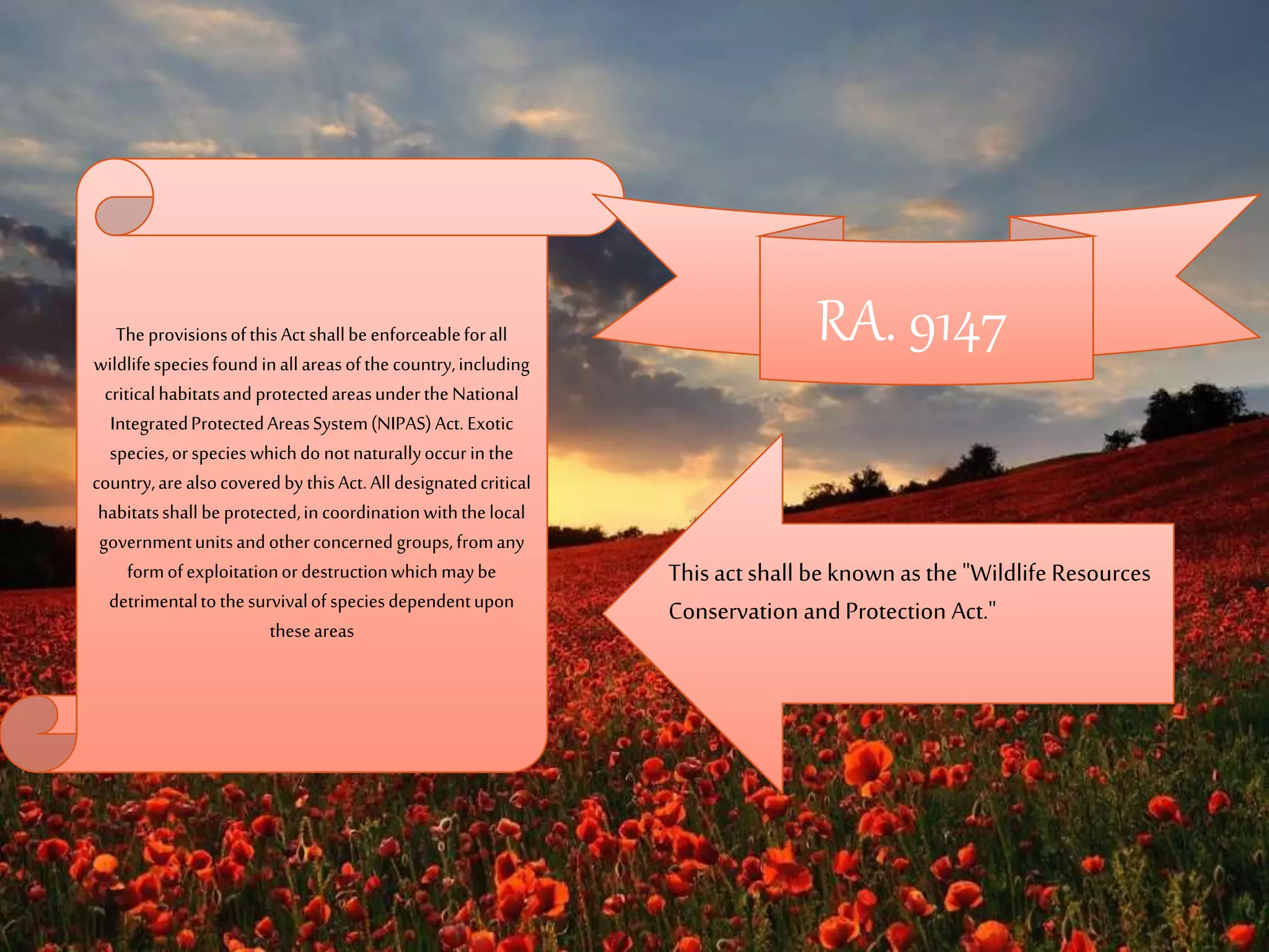 Wild Life Protection (R.A. 9147) | PPTX