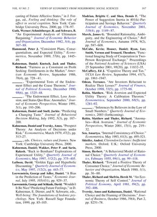 Kahneman 2003 psychological perspective on economics | PDF