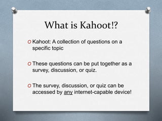 Kahoot!: A Game-Based Classroom Response System | PPTX