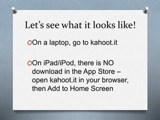 Kahoot!: A Game-Based Classroom Response System | PPTX