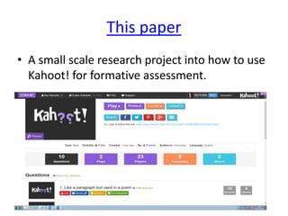 Kahoot! for assessment | PPTX