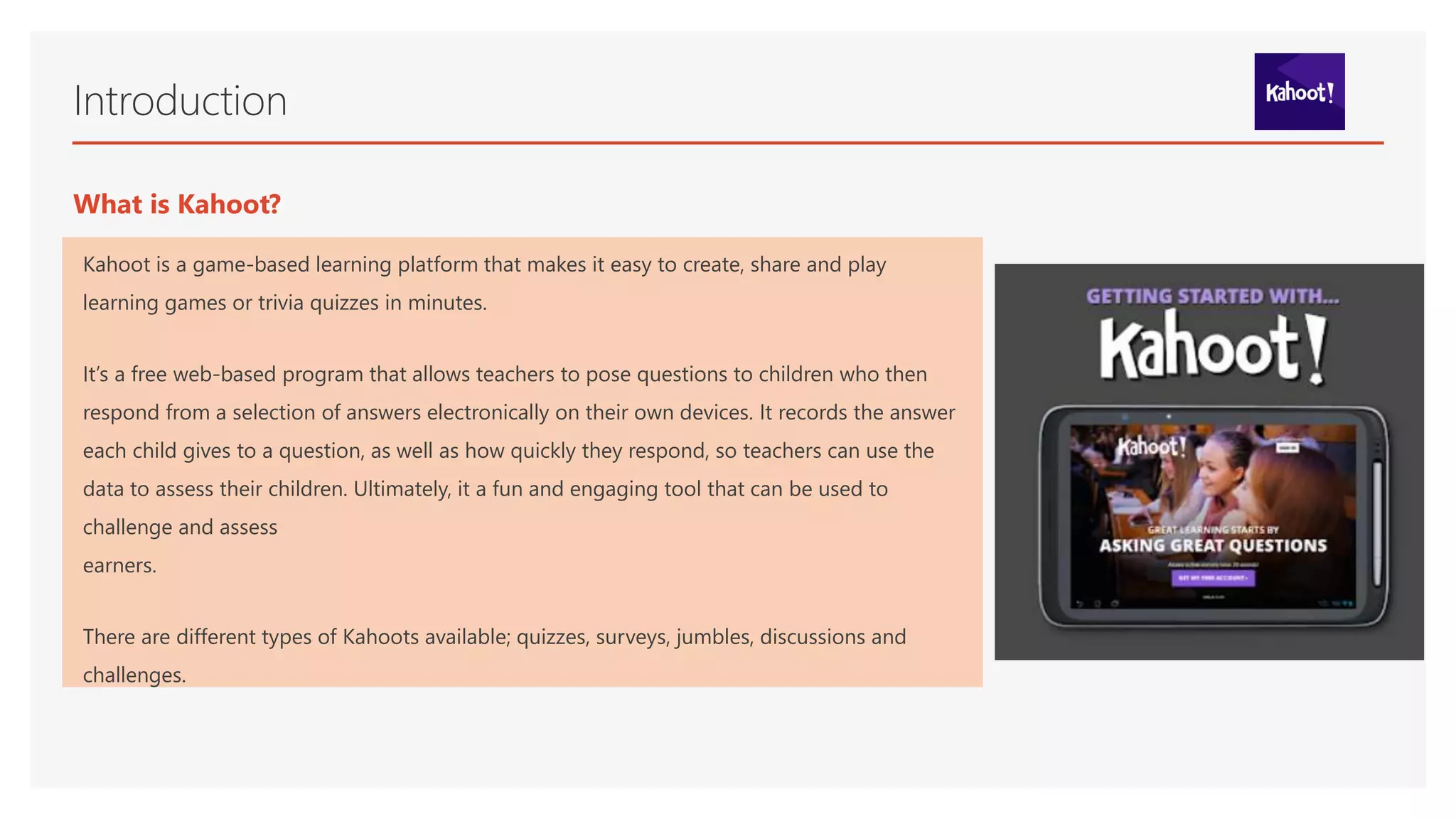 Kahoot presentation (1) | PPTX | Educational Video Games | Video Game Genres