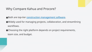 Kahua vs Procore: A Comprehensive Comparison of Construction Management ...