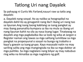 Kahulugan ng dayalek at idyolek | PPTX