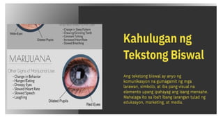kahulugan at pagsusuri kasama ang ilang pamantayan ng tekstong biswalx ...