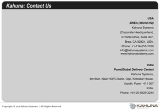 Kahuna Systems : Product Engineering Services | PPT