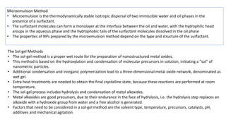 Nanoparticles synthesis and characterization | PPTX