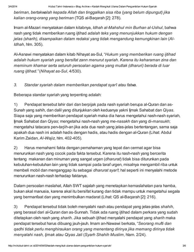 Kaidah mengikuti ulama dalam pengambilan hukum syariah | PDF