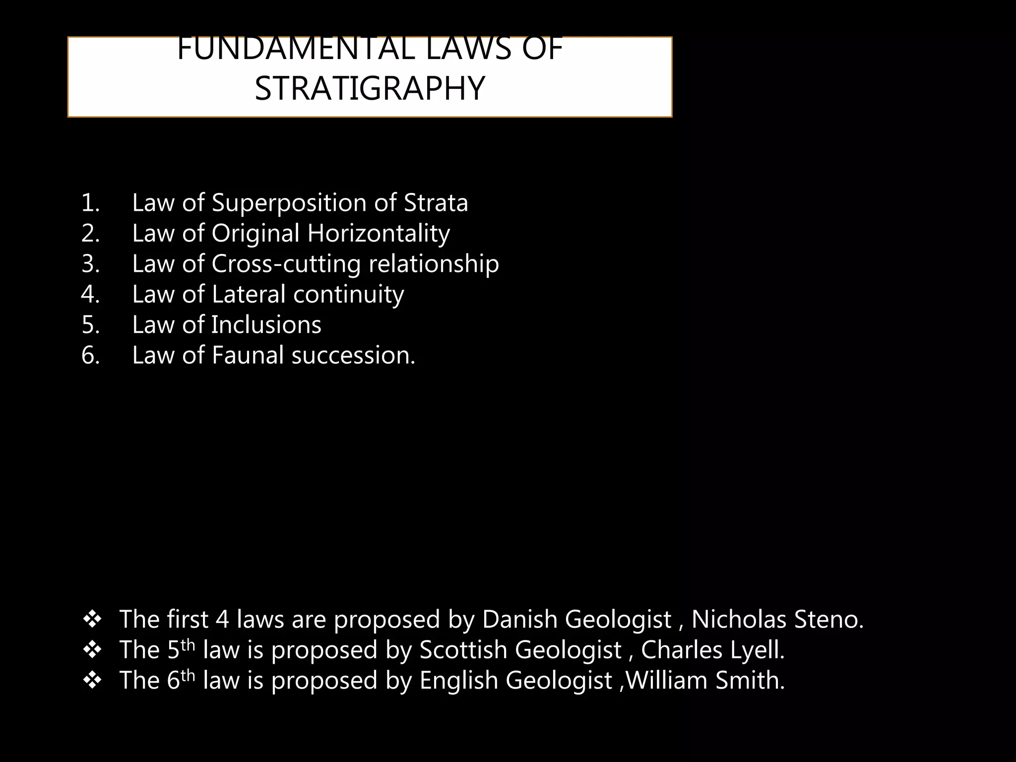 FUNDAMENTALS LAWS OF STRATIGRAPHY | PPTX
