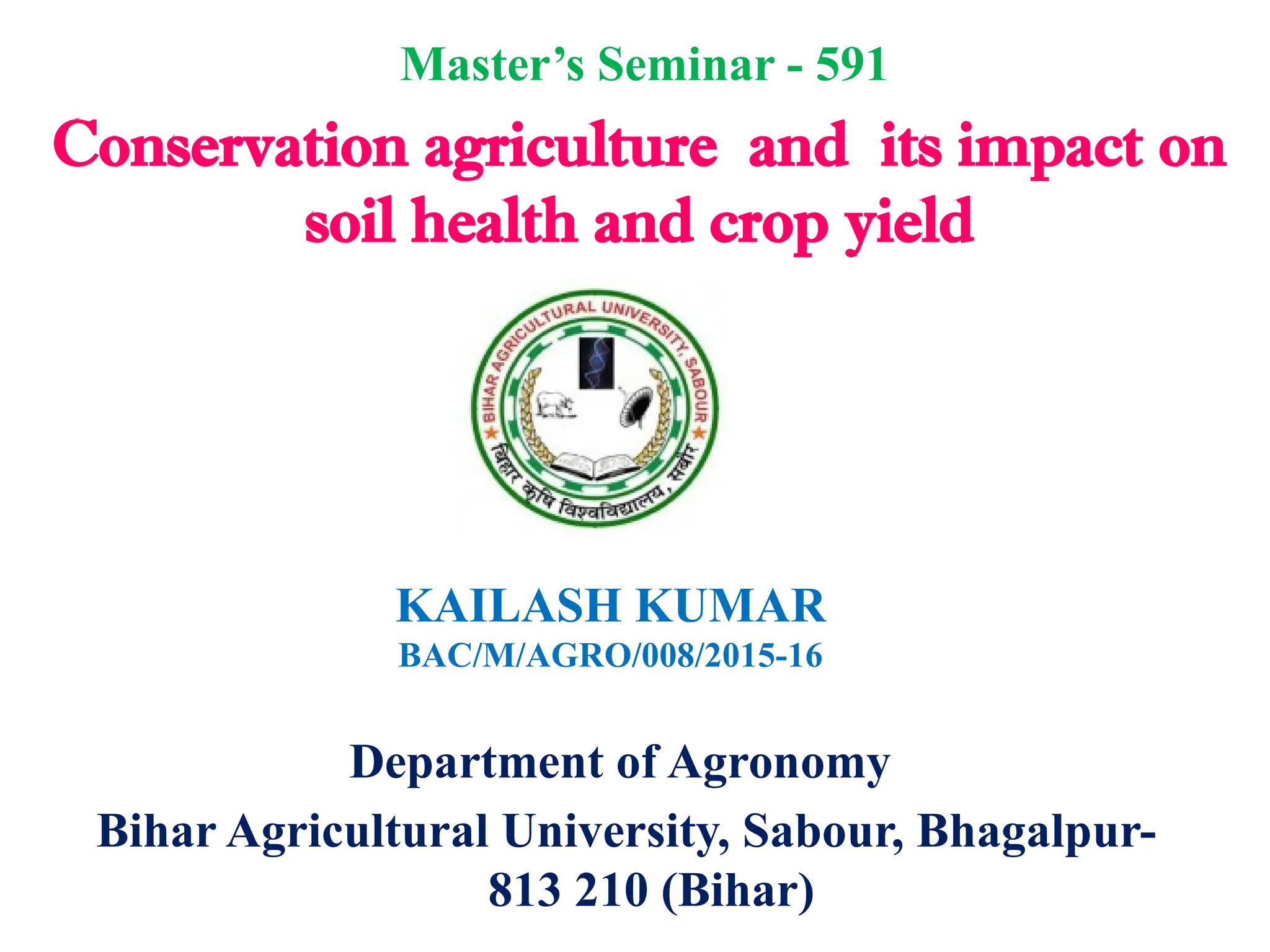 Conservation agriculture and its impact on soil health and crop yield ...