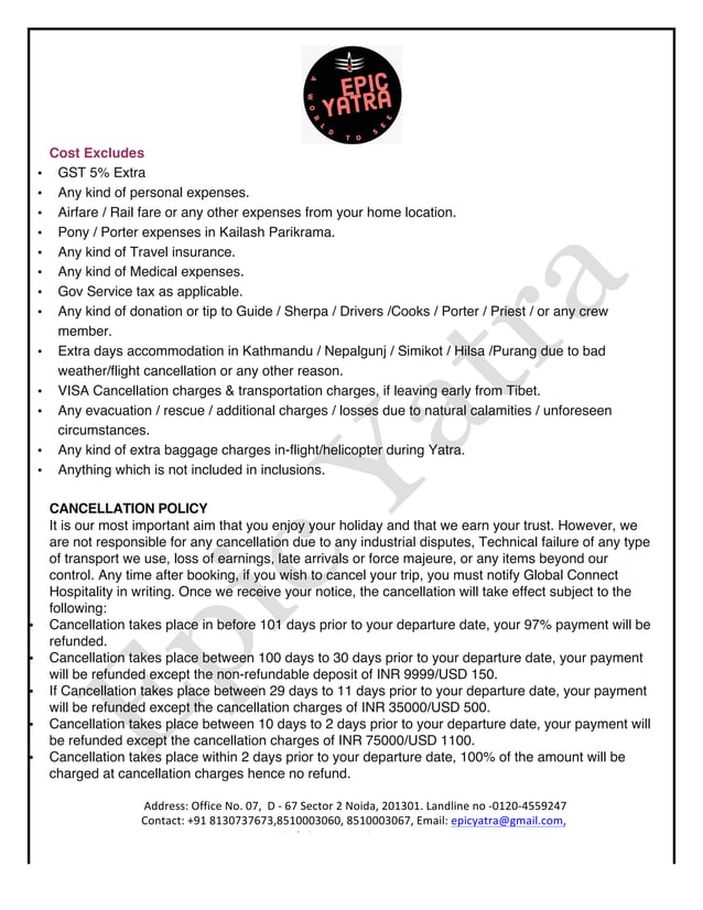 Kailash Mansarovar Yatra Package Ex - Lucknow 9 Days.pdf