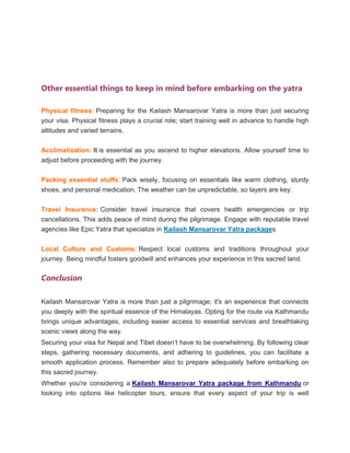 Kailash Mansarovar Yatra via Kathmandu: Visa guide for 2025 | PDF