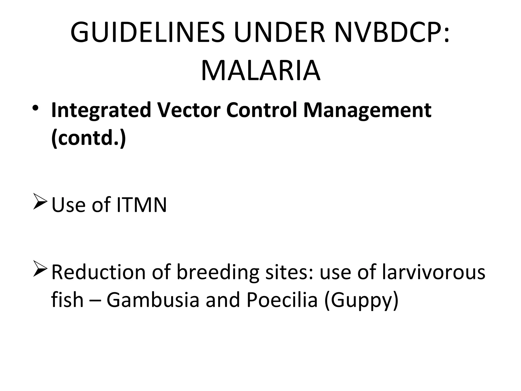 National Vector Borne Disease Control Programme (NVBDCP) | PPT