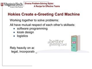 Diverse Problem Solving Styles: A Recipe for Effective Teams | PPTX