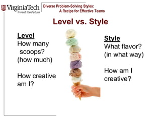Diverse Problem Solving Styles: A Recipe for Effective Teams | PPTX
