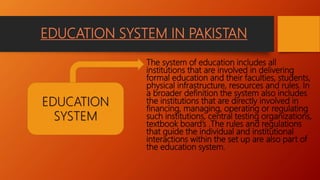 EDUCATION SYSTEM IN PAKISTAN | PPTX
