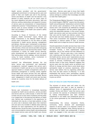 Service Users’ Involvement and Engagement in Interprofessional Care ...
