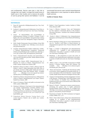 Service Users’ Involvement and Engagement in Interprofessional Care ...