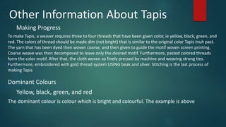 About Tapis Cloth, Art From Lampung | PPTX | Needlework | Arts and Crafts